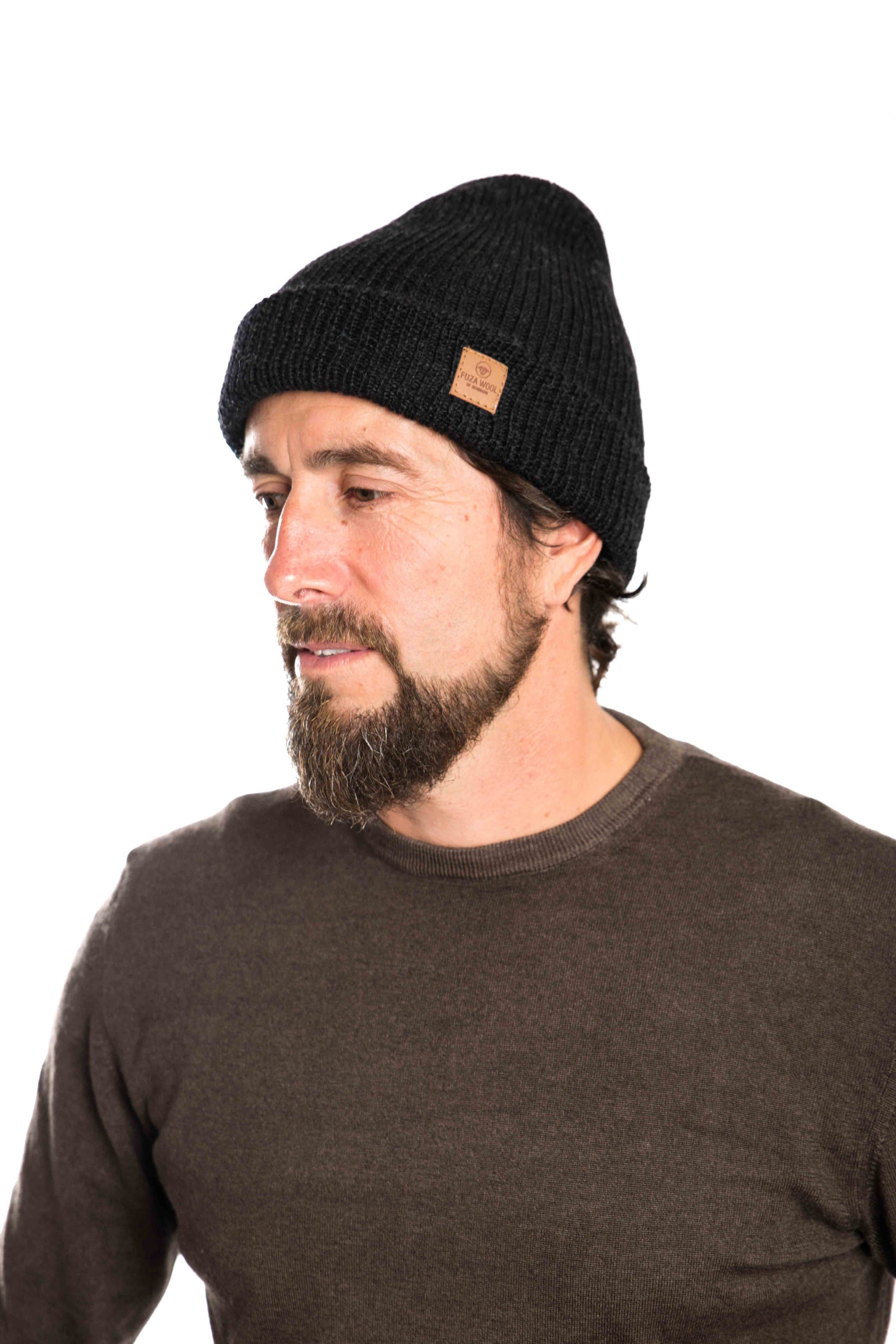 C-beanie i 100% merino uld